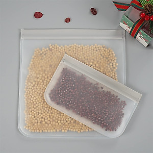 lwc 12 PacK BPA FREE Reusable Storage Bags (6 Sandwich Bags, 6 SnacK Bags), Extra ThicK Freezer LeaKproof Silicone and Plastic Lunch for Food Meat Fruit Veggies, 8.66''x7.76'' 8.66''x5.31''