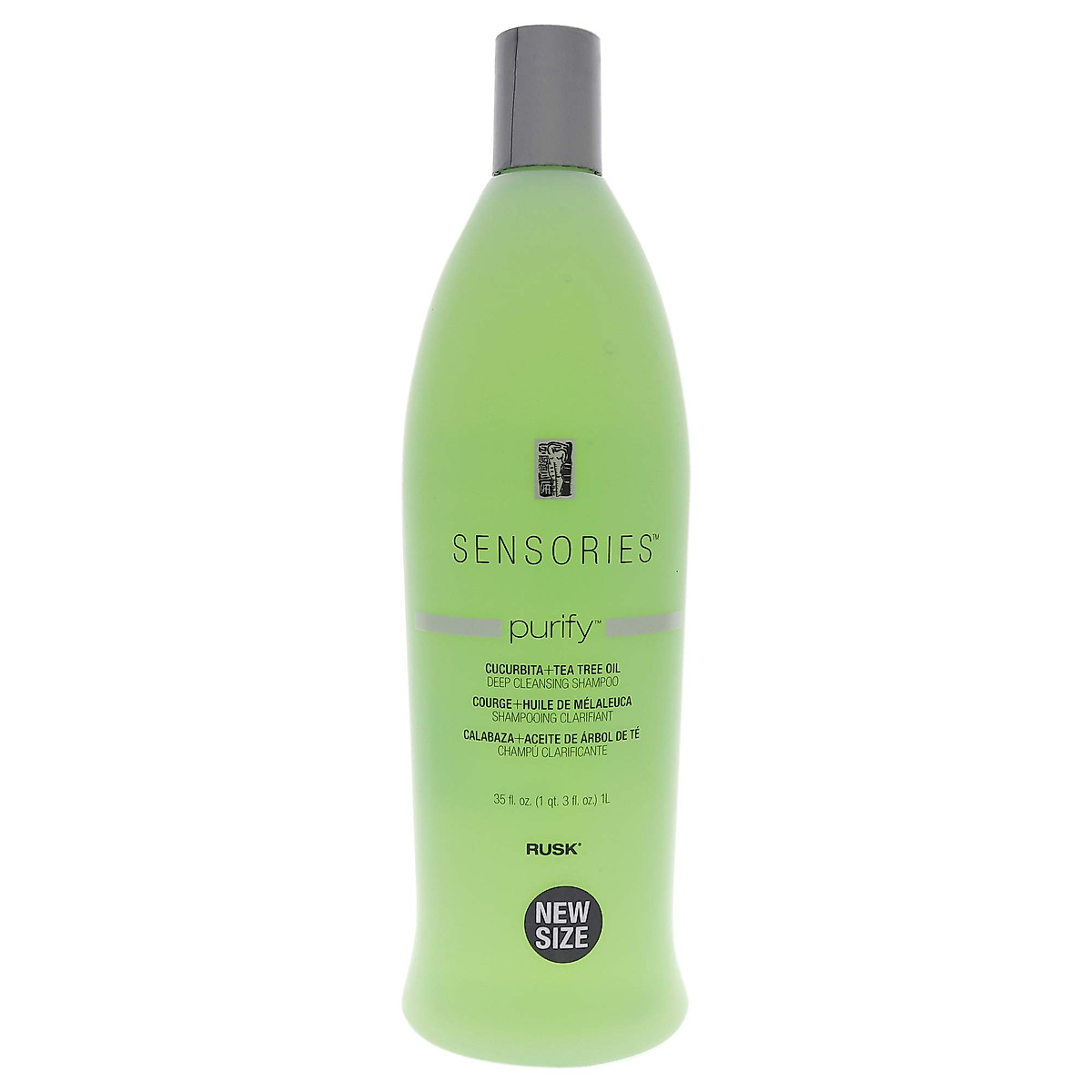 RUSK Sensories Purify Cucurbita and Tea Tree Deep Cleansing Shampoo, Rids Hair of Impurities and Styling Product Buildup, 33.8 fl. oz.