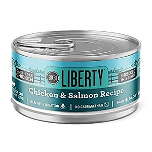 BIXBI Liberty Wet Cat Food Shreds Variety Pack Featuring Chicken/Salmon Recipe & Tuna/Chicken Recipe – (2.75 Ounce Cans, Case of 12)