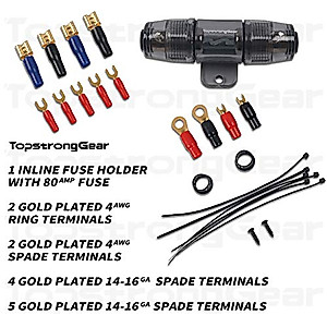 TOPSTRONGGEAR 4 Gauge Amp Kit True 4 AWG Amplifier Installation Wiring Amp Kit Install Cables