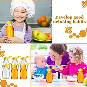 Hoolerry 48 Pack 8 oz Clear Plastic Honey Bottles Refillable Squeeze Honey Container Empty Honey Jars Honey Dispenser with Flip Top Lid Plastic Squeeze Bottles for Sauces Syrup Storing and Dispensing