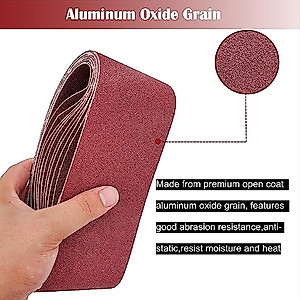 Sackorange 18 PCS 2-1/2 x 16 Inch Abrasive Sanding Belts - 3 Each of 60 80 120 150 240 400 Grit Aluminum Oxide Clothed Backing Sander Belts For Sanding Wood-Working,Metal and Paint (2.5" x 16")