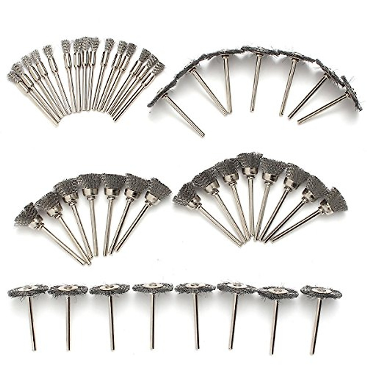 Rocaris 45PC Wire Brushes Set Steel Wheel Brushes Accessories for Rotary Tools