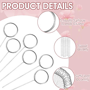 100 Pcs Floral Card Holder Table Number Card Holders, Circle Swirl Round Place Card Holder, Pin Wire Card Holder Picture Holder Centerpieces Cake Photo Memo Note Holders for DIY Party Decoration