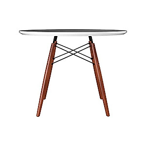 Eiffel Large Round Dining Table, Walnut Stain Legs