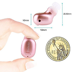 KELODO Bluetooth Earpiece Earbud,Smallest Wireless Headset with Mic and 5.5 Hour Playtime, Mini Earbud for Apple iPhone Samsung Galaxy LG Nokia Motorola HTC Att Smartphones - Rose Gold