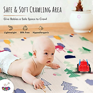 90210 Baby Play Mat - 70 x 78 x 0.3 Extra Large Baby Play Mats for Babies and Toddlers, Reversible Crawling Mat, Water-Proof, Foldable, with Thick Foam, Safe for Kids and Babies
