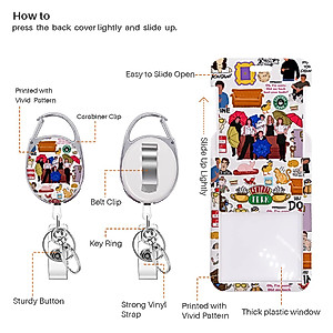 Id Badge Holder with Lanyard Retractable Badge Reel Funny TV Show Merchandise Fans Merch Friendship Gifts Stuff Lanyards for Id Badges Vertical Id Protector Badge Clip for Friends Nurse Doctor Teacher
