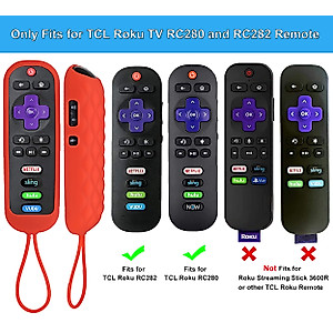 TOKERSE 2 Pack Glow Remote Case Compatible with TCL Roku Smart TV RC280 RC282 Remote Control - Replacement Silicone Case Cover Sleeve Glow in The Dark with Lanyard for TCL Roku TV Remote - Blue Green