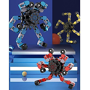 4PCS Fidget Spinners Kids Gyro Deformation Robot Transformable Fingertip Spinners Stress Reduction Toys Adults DIY Deformed Mechanical Spiral Fingers
