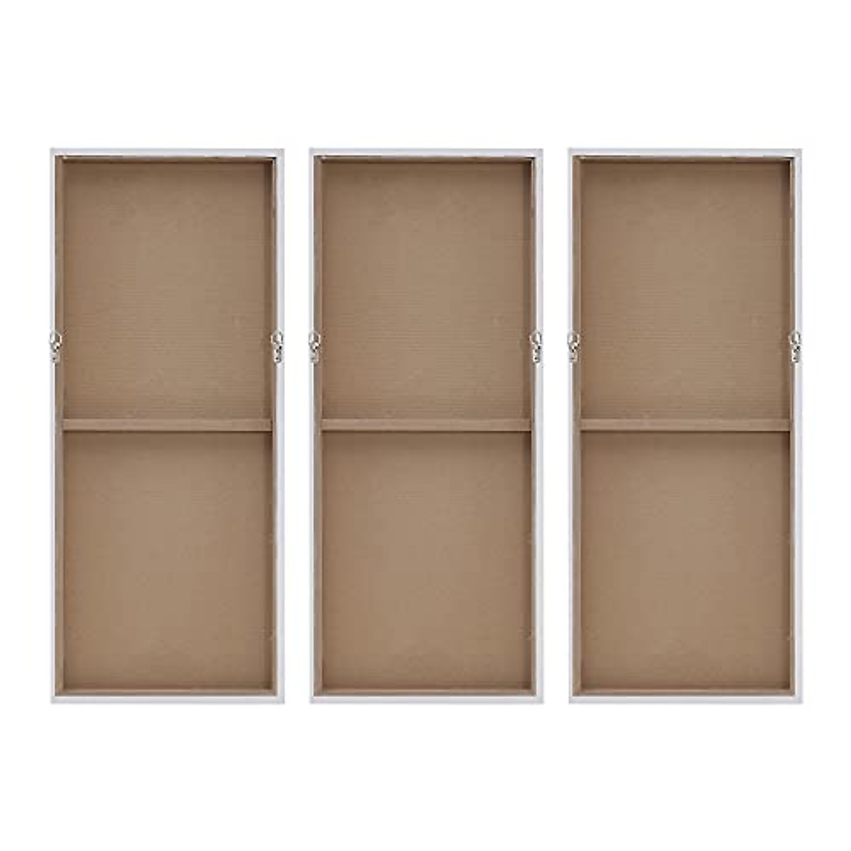 Madison Park Wall Art Living Room Décor - Embellished Hand Painted Canvas, Home Accent Glitter Abstract Bathroom Decoration Ready to Hang Painting for Bedroom, 15" W x 35" H x 1.5" D, Grey 3 Piece