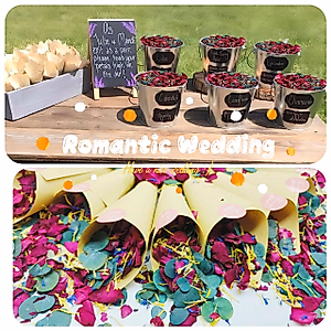 2 QT Dried Roses & Eucalyptus Leaves Mix Petals, 20+ Cups of Natural Biodegradable Confetti, Containing Chrysanthemums Jasmine Cornflowers Flower Girl Baskets, Wedding Parties,Flower Girls