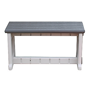 Leisure Accents Bench, Deep Grey Top with Warm Grey Sides, 1 Pack - Proudly Made in The USA, Click and Lock Hardware-Free Assembly, Durable and Stylish Outdoor Seating