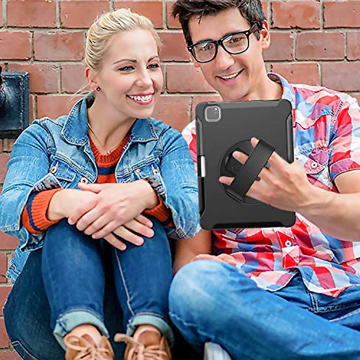 ProCase Rugged Case for iPad Pro 12.9 2020 2018 [Support Apple Pencil 2 Charging], Heavy Duty Kickstand Protective Cover for iPad Pro 12.9" 4th Generation 2020 / 3rd Gen 2019 -Black