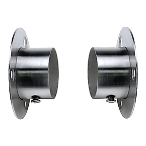 Antrader 4-Pack Stainless Steel Closet Rod Flange 1.5 Inch Dia. Adjustable Socket Bracket Support Holder for Pipe（Silver）