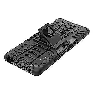 IMIRST Phone Case Sony Xperia 1 III Case Heavy Duty Shockproof Military Grade Dual Layer Hard Slim PC Hybrid Kickstand Protective Cover for Sony Xperia 1 III Hyun (Black) JX