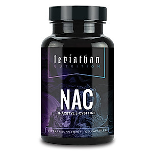 Leviathan Nutrition NAC Supplement N-Acetyl Cysteine for Lung, Liver, Immune Support - Potent Antioxidant Support to Boost Glutathione Levels 600mg, 120 Capsules