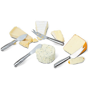 Boska Stainless Steel Cheese 4 Knife Set - Mini Copenhagen Knives For All Types of Cheese - Silver Non-Stick - Dishwasher Safe - For Kitchen Cooking