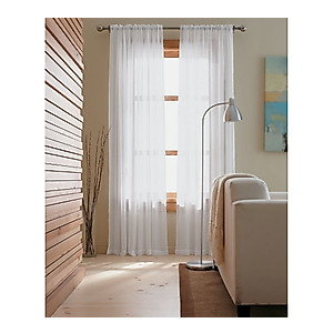 Threshold, One Chiffon Sheer Window Panel, White, 52"W x 84"L