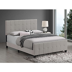 Coaster Home Furnishings Fairfield Contemporary Fabric Upholstered Eastern King Size Panel Bed Frame 50-inch Headboard Beige 305952KE