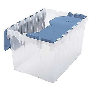 MDMprint 1.6 cu ft. 12-1/2"L x 15-1/4"W x 21-1/2"H Clear Attached Lid Container