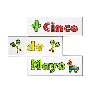 JennyGems Cinco De Mayo Wooden Signs Set, Decor for Cinco De Mayo, Tiered Tray Sign for Cinco De Mayo, Made in USA