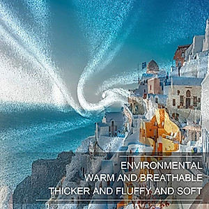 Blueangle Santorini Greece Blanket Super Soft Warm Cozy Blanket Lightweight All Season Fleece Throw Blanket for Bed or Sofa, Easy Care (50 x 60 Inches)