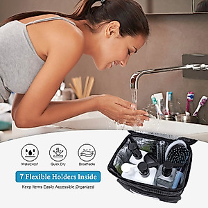 Olosar Shower Caddy, Hanging Toiletry Bag Dorm Room Essentials for College Students, Travel Essentials Hanging Shower Organizer for Traveling, Quick Dry Shower Caddies Portable for Beach Black