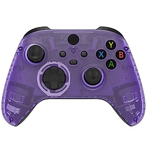 eXtremeRate Replacement Faceplate for Xbox Series X & S Controller - Personalize Your Control - Clear Atomic Purple Front Housing Shell for Xbox Core Wireless Controller [Controller NOT Included]