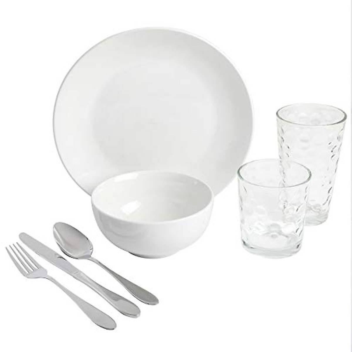 Gibson Home Zen Buffet 42-Piece Combo Dinnerware Set, Service for Six (42pcs), White (Coupe) (127382.42R)