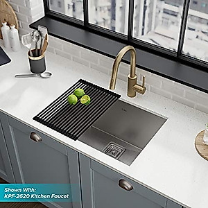 KRAUS Pax 24-inch 18 Gauge Undermount Single Bowl Stainless Steel Laundry and Utility Sink, KHU24L