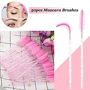 AREMOD Eyelash Extension Supplies with USB Air Conditioning Blower Lash Fan 50 Lash Shampoo Brush 1 Nose Blackhead Facial Cleaning Brush 1 Plastic Wash Bottle(Pink)