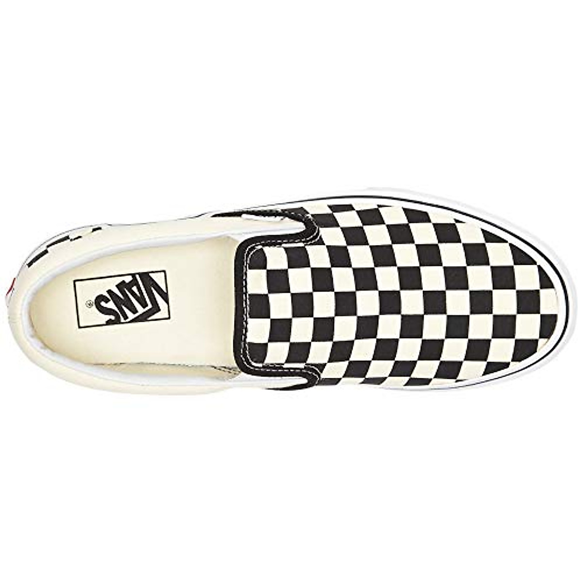 Vans Women's Classic Slip On Trainers, Black/White/Checkerboard, 7 Women/5.5 Men