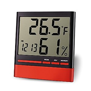 OXV Digital Hygrometer Indoor Thermometer with Large Bold Characters LCD Display, Enhanced Energy Saved Technology, High Accuracy Room Temperature and Humidity Gauge/Relative Humidity(RH) Meter