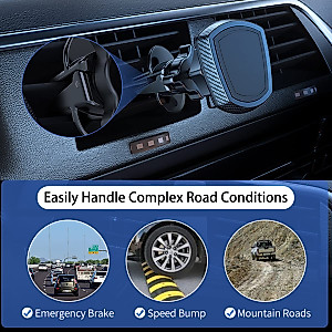 zipelo Car Phone Holder Mount, Magnetic Cell Phone Cradle for Air Vent and Dashboard, Universal Hands Free Suction Cup and Vent Clip, Auto Accessories for All iPhone, Samsung and More (Black)