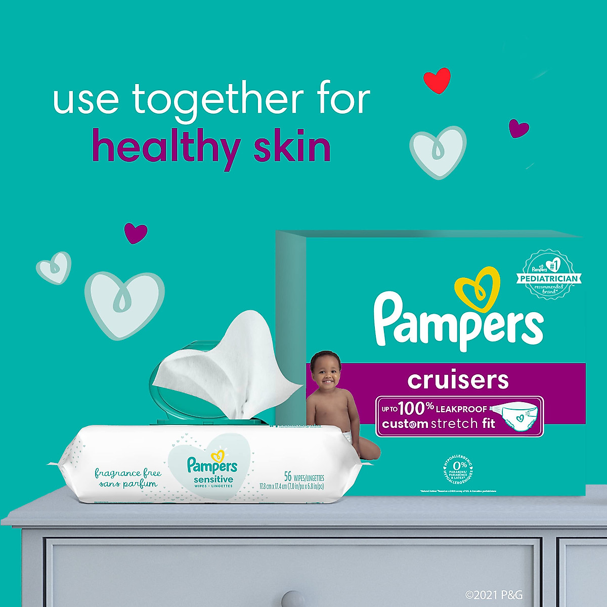 Diapers Size 4, 160 Count - Pampers Cruisers Disposable Baby Diapers, (Packaging May Vary)
