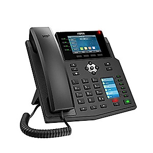 Fanvil X5U High-End VoIP Phone, 3.5-Inch Color Display, 2.4-Inch Side Color Display for DSS Keys. 16 SIP Lines, Dual-Port Gigabit Ethernet, Power Adapter Not Included
