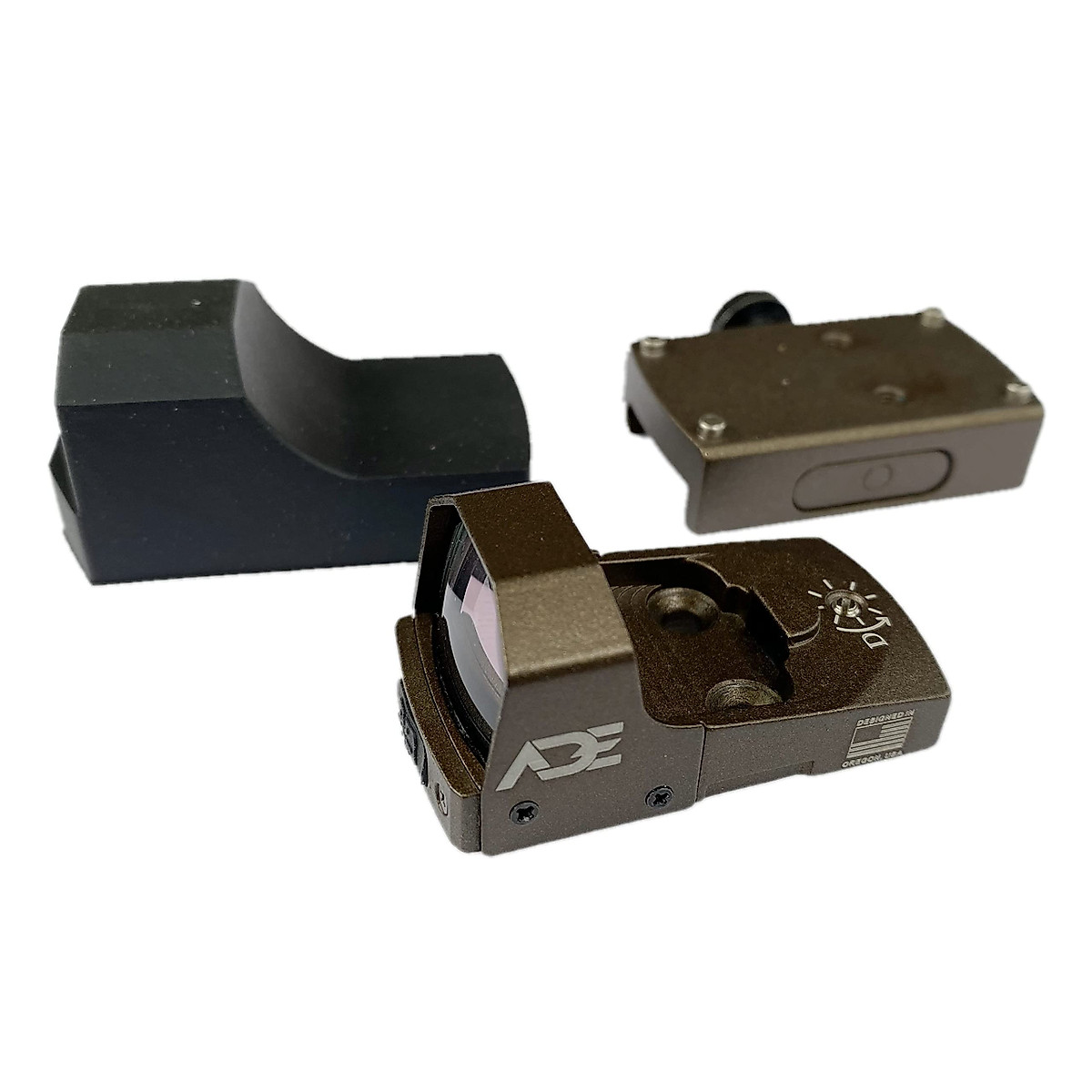 Ade Advanced Optics Python RD3-006A Green Dot Sight with Removeable Picatinny Plate for Handgun - FDE/TAN Body Color