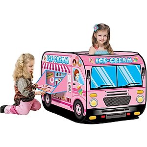 Pop Up Play Tent for Kids - My First Foldable Indoor & Outdoor Playhouse Vehicle Toys for Toddlers, Boys and Girls (Ice Cream Truck)