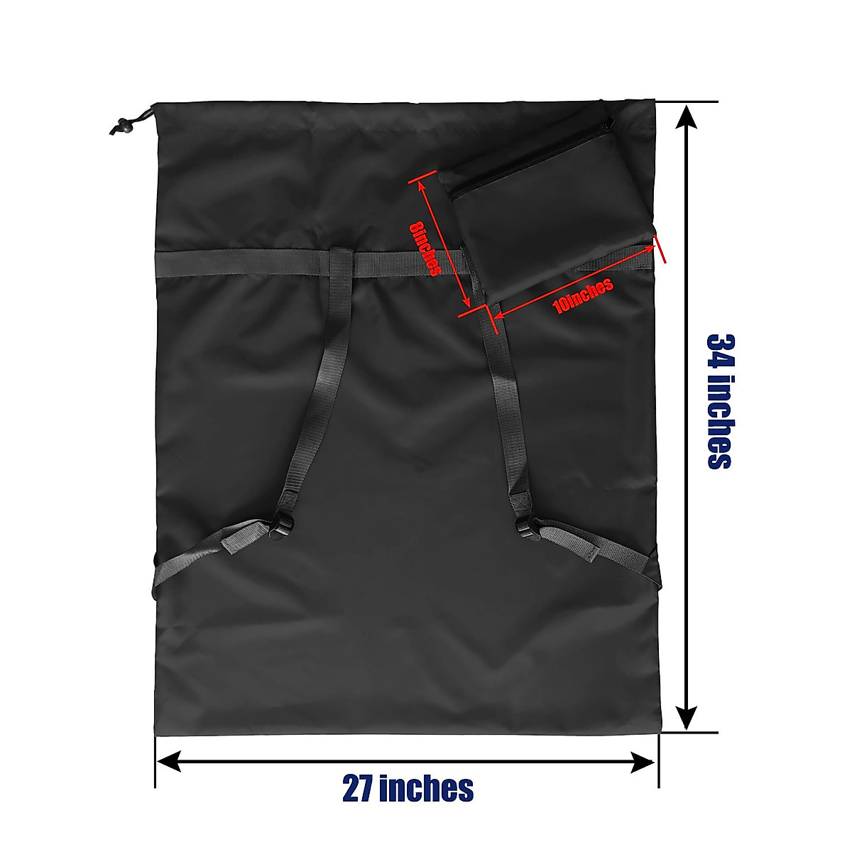 Extra Large Laundry Bag Rucksacks [26’’x34’’] Sturdy rip and tear resistant polyester material with drawstring closure. Ideal machine washable laundry bags for college, dorm and apartment dwellers-black