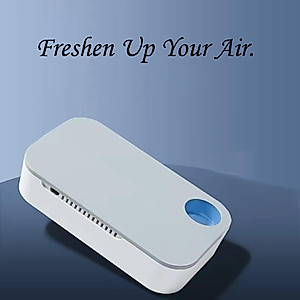 Cat Litter Deodorizer Dog Smell Poof Odor Eliminator Portable Air Purifier for Pets Home Garage Room Kitchen, Small, White