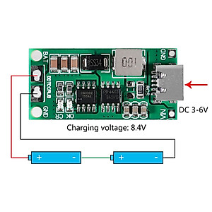 AITIAO 2PCS Type C BMS 2S 3S 4S 1A 2A 4A 18650 3.7V Lithium Battery Charge Board Step-Up Boost Li-Po Polymer USB C to 8.4V 12.6V 16.8V(3S 2A)