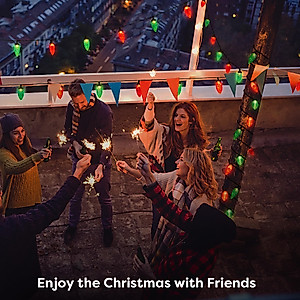 BlcTec Upgraded Super Big C9 Christmas Lights, 100 LED 66 FT Christmas String Lights with Remote, 8 Modes, Waterproof, Timer, Extendable for Indoor Outdoor Trees Eaves Christmas Decorations, Red Green