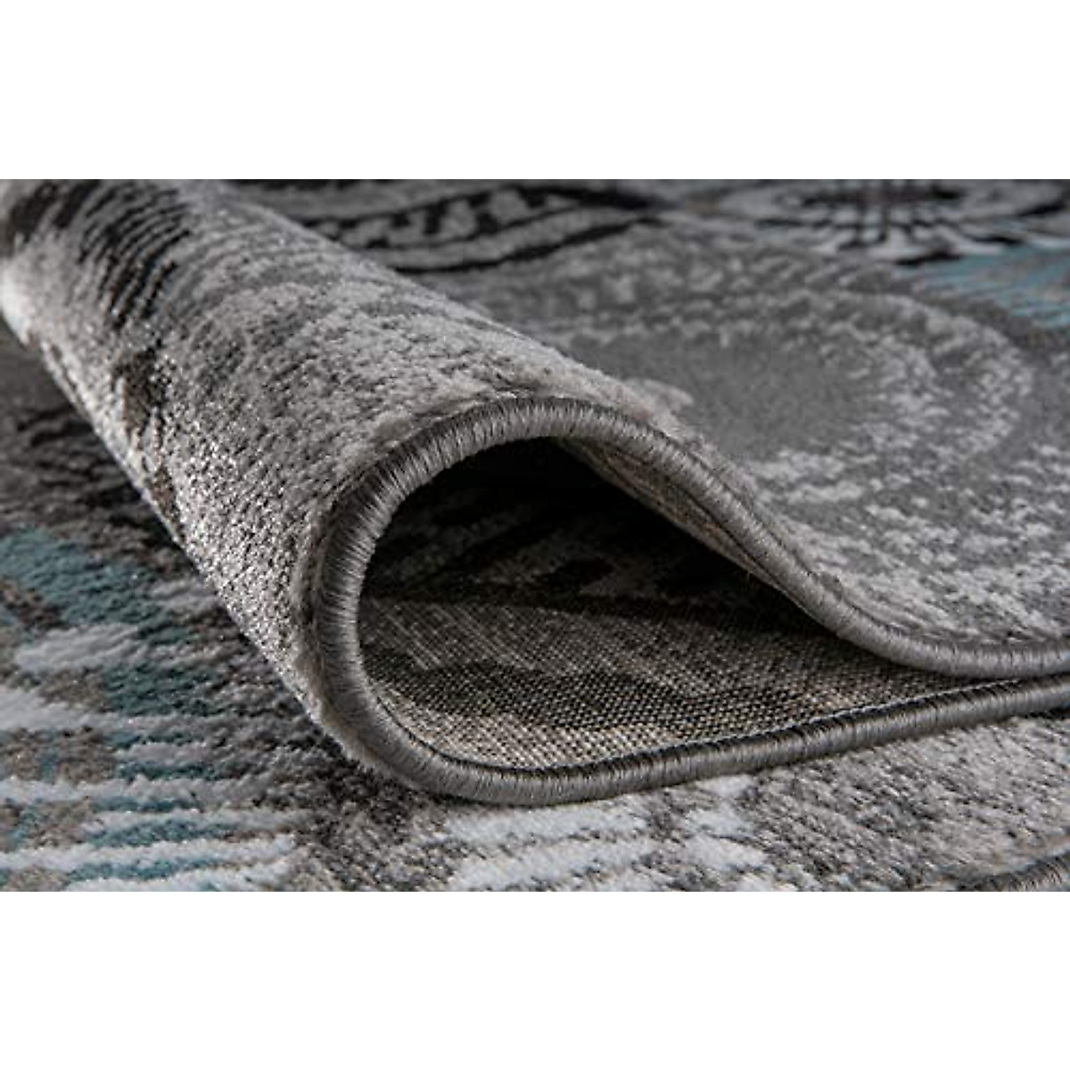 Rugshop Contemporary Circles Area Rug 6' 6" X 9' Blue