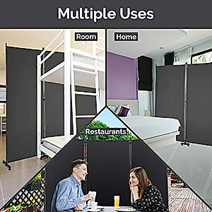 Room Divider – Folding Partition Privacy Screen for School, Church, Office, Classroom, Dorm Room, Kids Room, Studio, Conference - 102" W X 71" Inches - Freestanding & Foldable