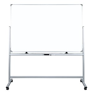 WorkPro® Double-Sided Mobile Magnetic Dry-Erase Whiteboard Easel, 72" x 48", Aluminum Frame With Silver Finish