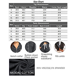 Ekouaer Pajamas Set Long Sleeve Sleepwear Womens Button Down Nightwear Soft Pj Loungewear with Pockets,Navy,L