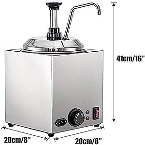 SXFYWYM Sauce and Cheese Warmer Pump Dispenser Hot Fudge Warmer Stainless Steel Spout Heater for Hot Fudge Nacho Cheese Caramel Chocolate Melter for Candy Making
