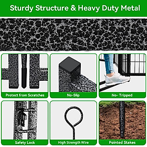 Kfvigoho Dog Playpen Outdoor Extra Wide 12 Panels Heavy Duty Dog Fence 32" Height Anti-Rust with Doors Portable for RV Camping Yard, Total 32FT, 79 Sq.ft, Snowy Black