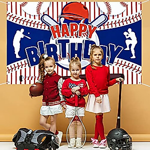Baseball Party Decorations Baseball Happy Birthday Banner Party Supplies for Boys Kids Teens Large Sport Themed Birthday Backdrop for Christmas Holiday Birthday Party Favor Decor Photo Background